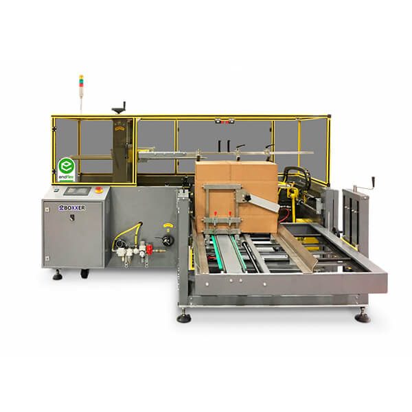 Case erecting and tray forming machines for RSC cases and die cut trays