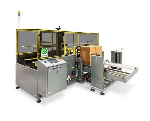 Case erecting and tray forming machines for RSC cases and die cut trays