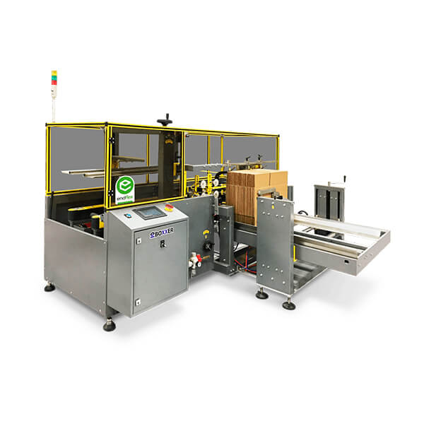 Case erecting and tray forming machines for RSC cases and die cut trays