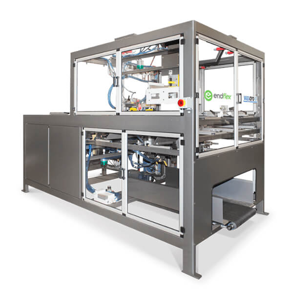 Case erecting and tray forming machines for RSC cases and die cut trays