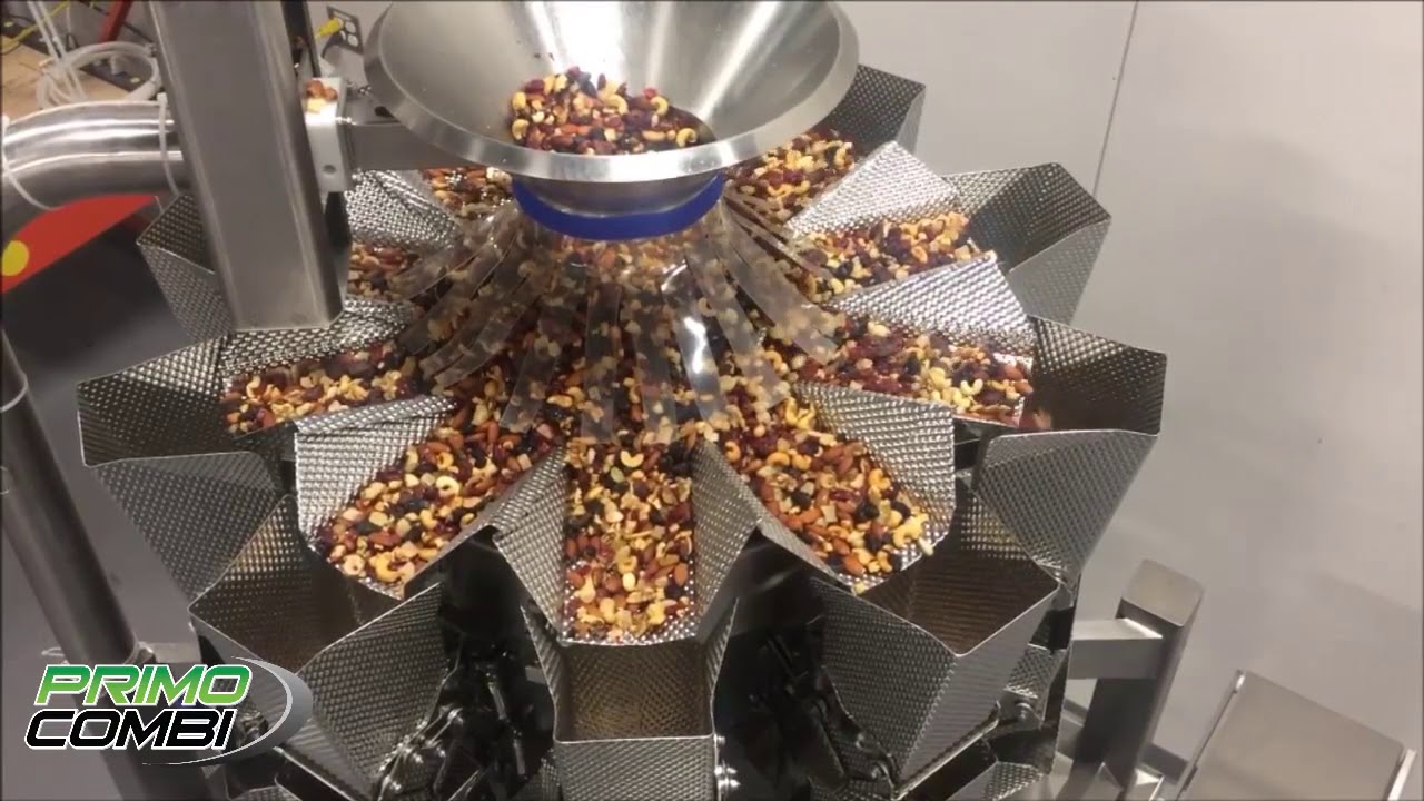 Packaging and filling trail mix into containers