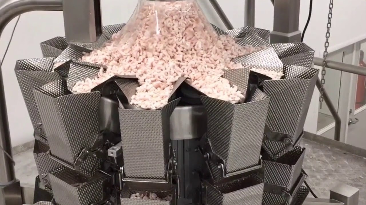 Frozen Shrimp Weighing and Pre Made Pouch Packaging System