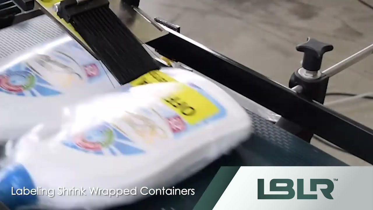 LBLR Labeling shrink wrapped containers labeling machine