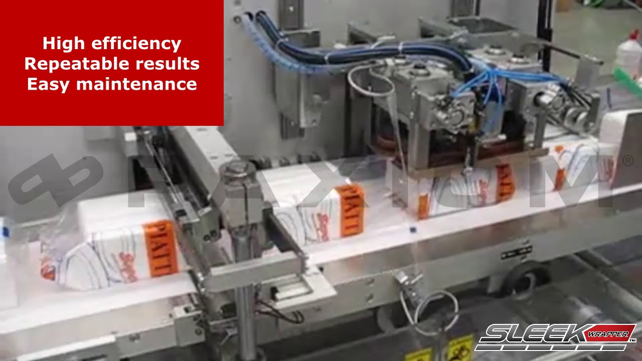 Paper plate horizontal flow wrapping machine with ValTara inverted wrapper
