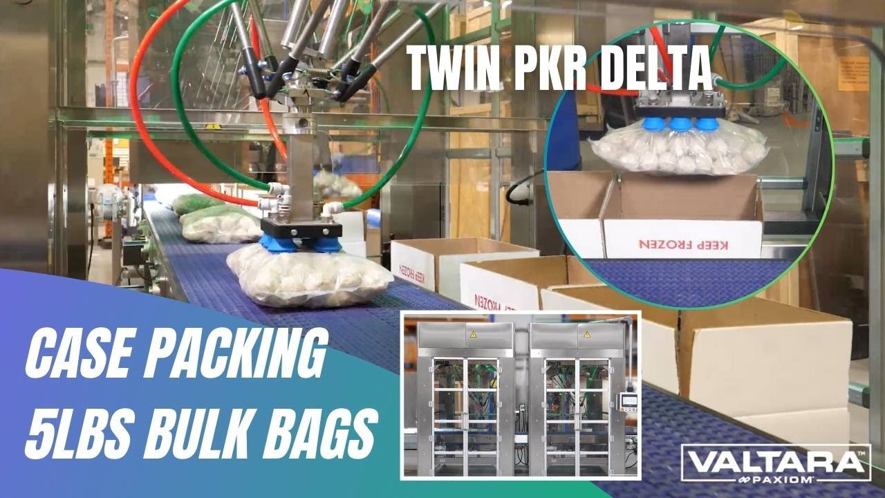 Dual PKR Delta Pick and Place Heavy 5-LB Bulk Bags Into Boxes
